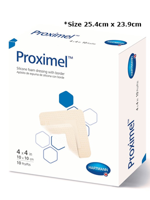Proximel® Silicone Foam Bordered Dressing, 25.4x23.9cm Box/5