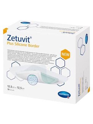 Zetuvit Plus Silicone Border Dressing 12.5cm x 12.5cm - Box/10