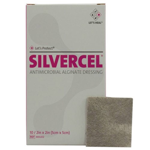 Silvercel NA Hydro-Alginate Silver 5cm x 5cm Box/10