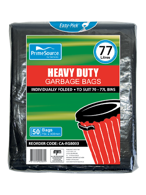 Garbage Bag Heavy Duty Plastic Black 70-77L Medium